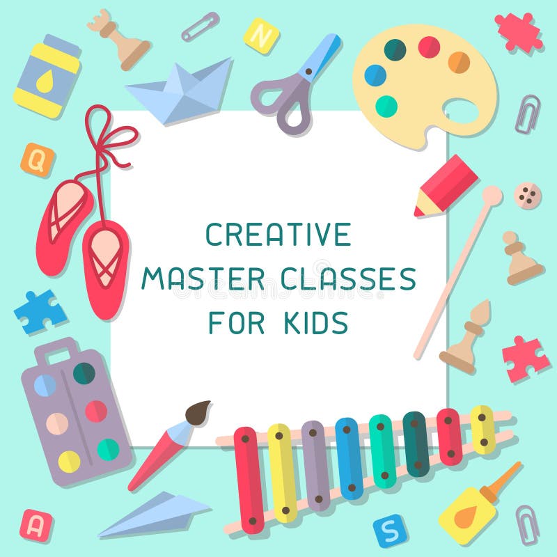 Creative Master Classes Banner with Place for Your Text Stock Vector ...