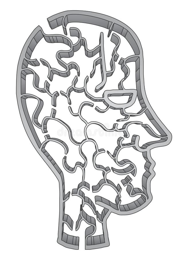 Creative maze face stock vector. Illustration of inspiration - 48538455
