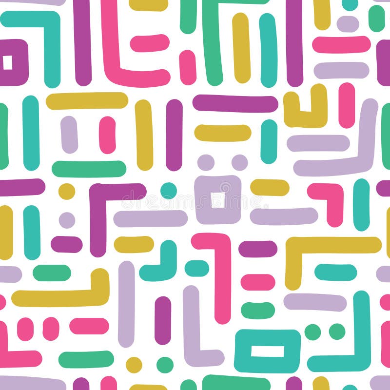 Creative Maze Lines Geometric Seamless Pattern. Funny Labyrinth ...