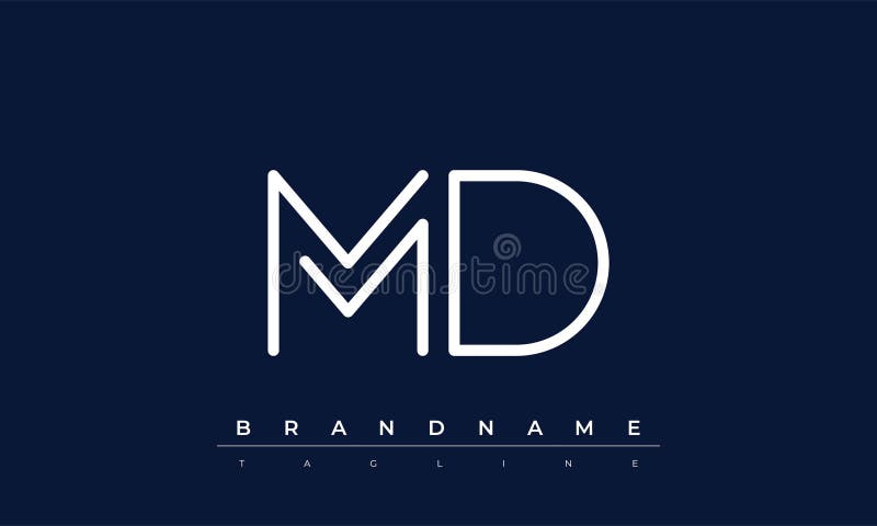 Creative MD Letter Initial Logo Vector Image Stock Vector ...