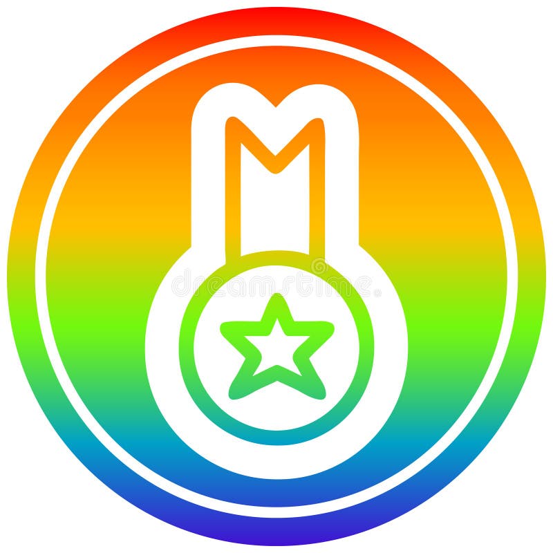 A Creative Medal Award in Rainbow Spectrum Stock Vector - Illustration ...