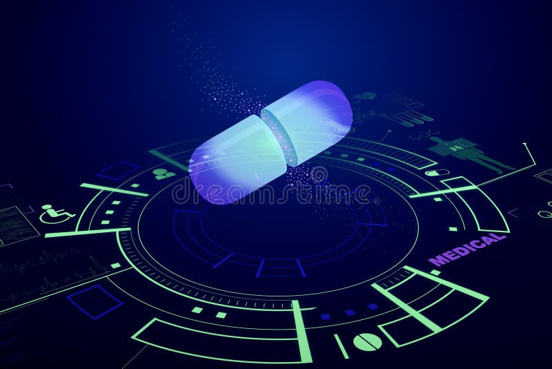 Creative medical interface stock illustration. Illustration of hologram ...