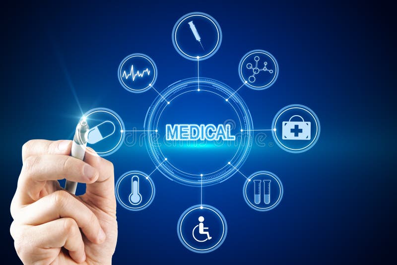 Creative medical interface stock photo. Image of data - 160487648