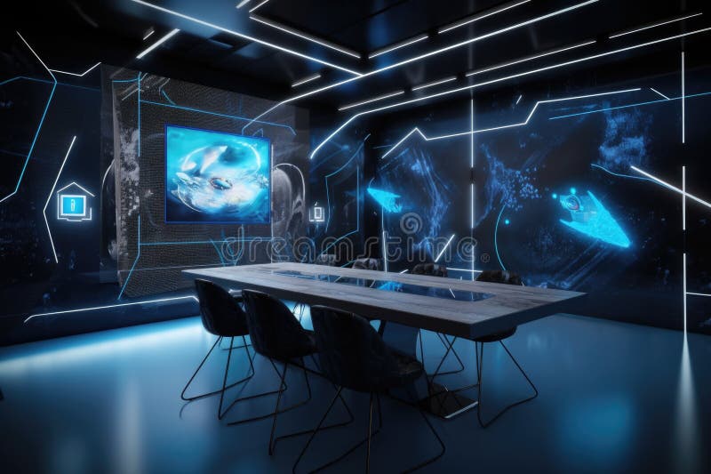 Creative Meeting Environment with 3d Visual Effects and Futuristic ...