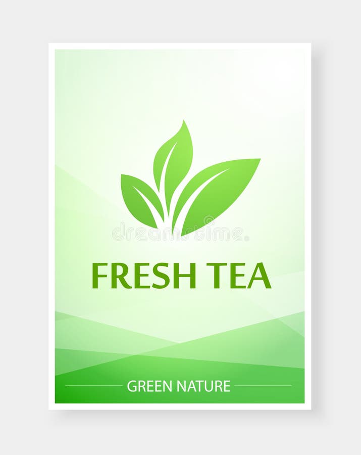 Creative Menu for Tea and Hot Drinks in Nature Green Color - Vector ...
