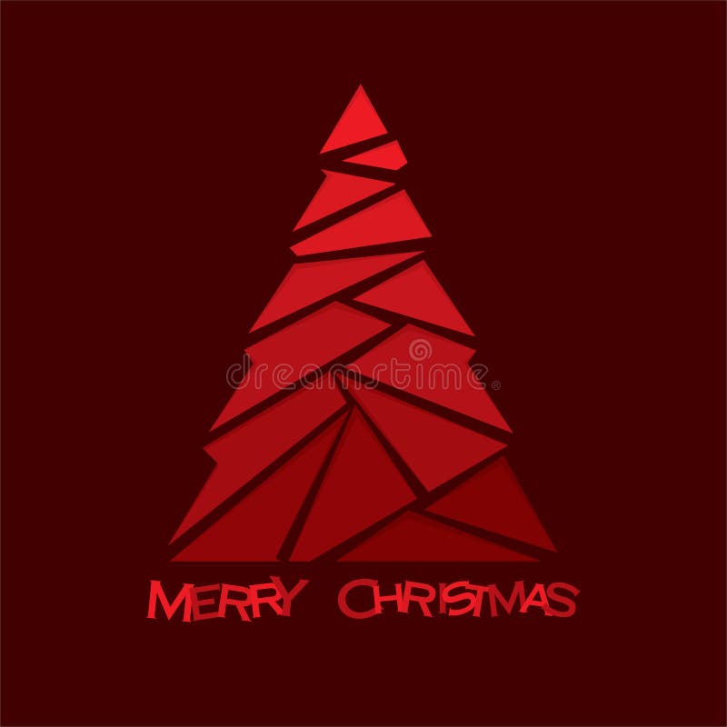 Creative Merry Christmas Tree Design Stock Vector - Illustration of ...