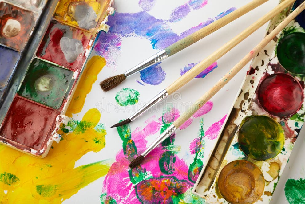 Creative Mess on the Desktop Stock Image - Image of white, yellow: 84962517