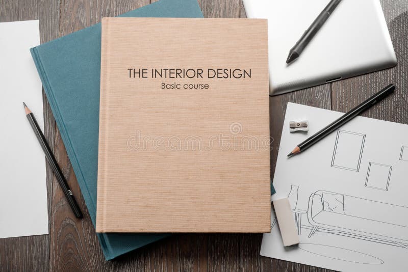 Creative Mess on a Student`s Desk. Design Books, Pencils and Papers ...