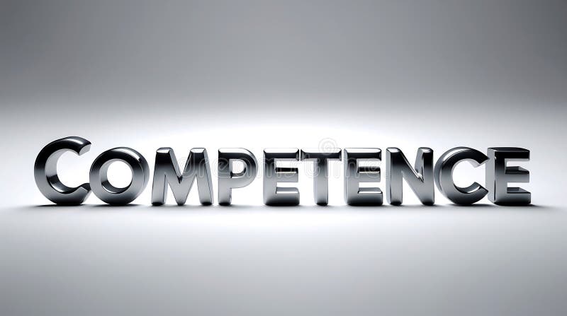 Creative Metallic Lettering of Competence on a Smooth Surface with ...