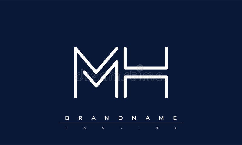 Creative MH Letter Initial Logo Vector Image Stock Vector ...