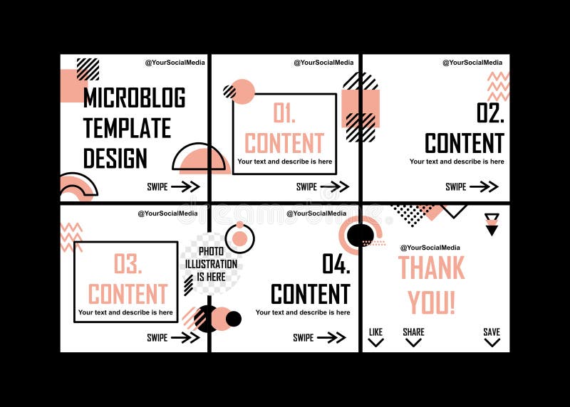 Creative Microblog Design with Pastel. Stock Vector - Illustration of ...