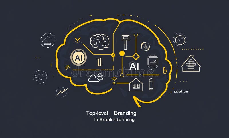 Artificial Intelligence Robot Hand Interacting with Digital Brain ...