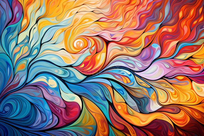 Creative Mind: Colorful Abstract Waves Flow of Imagination and ...
