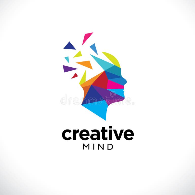 Colorful Abstract Polygonal Head Logo Stock Illustration - Illustration ...