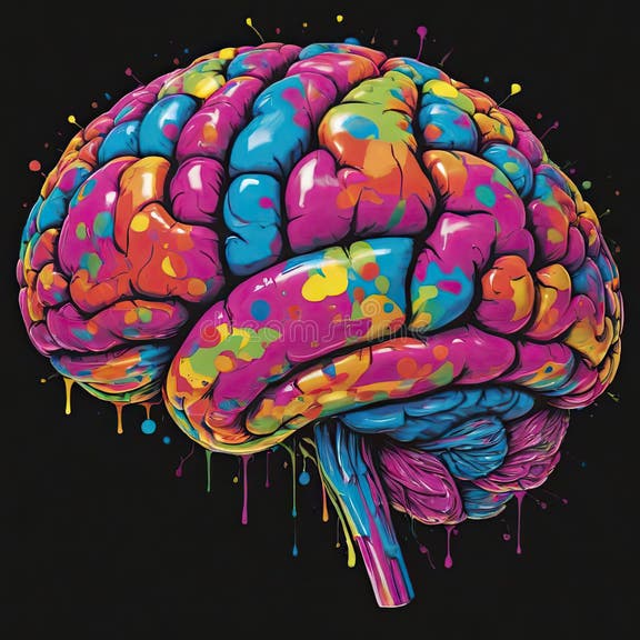 The Creative Mind Explodes with Colors. Stock Illustration ...