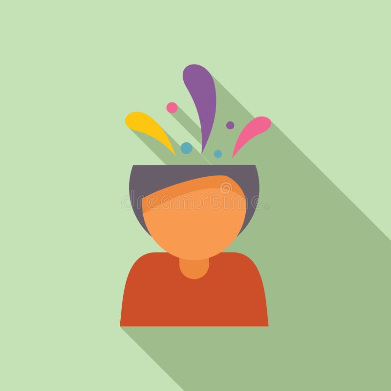 Creative Mind Generating Colorful Ideas, Flat Design Illustration Stock ...