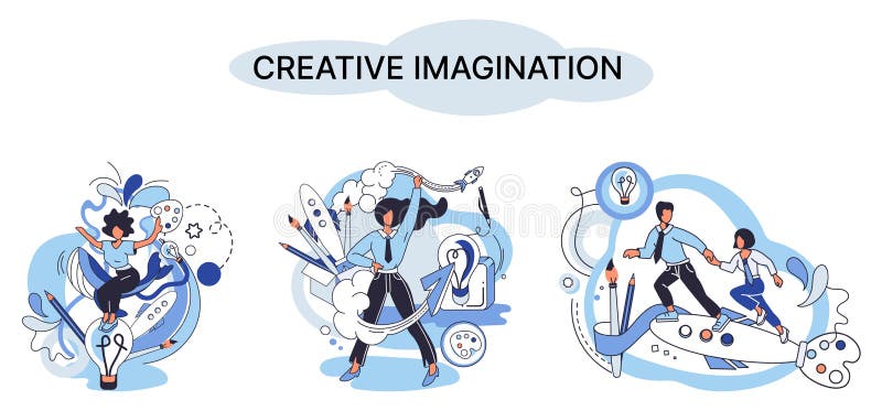 Creative Mind, Imagination or Brainstorm or Originative Idea Concept ...