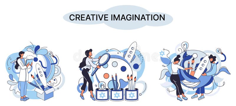 Creative Mind, Imagination or Brainstorm or Originative Idea Concept ...