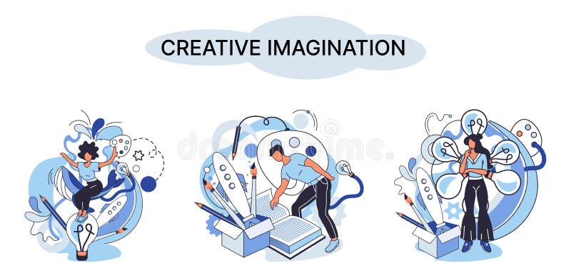 Creative Mind, Imagination or Brainstorm or Originative Idea Concept ...