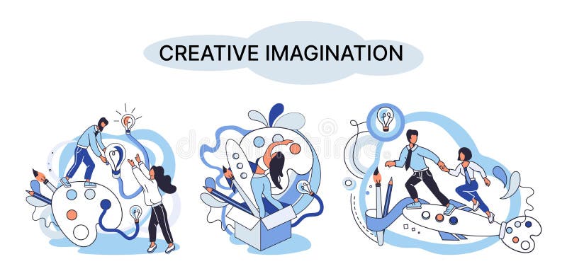 Creative Mind, Imagination or Brainstorm or Originative Idea Concept ...