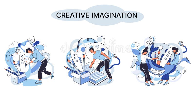 Creative Mind, Imagination or Brainstorm or Originative Idea Concept ...