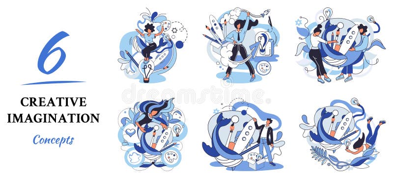 Creative Mind, Imagination or Brainstorm or Originative Idea Concept ...