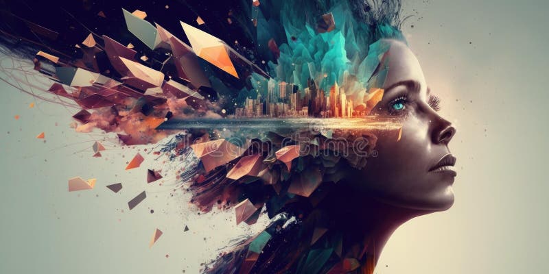Creative Mind Imagination Concept Art, Exploding Emotions Out of Head ...