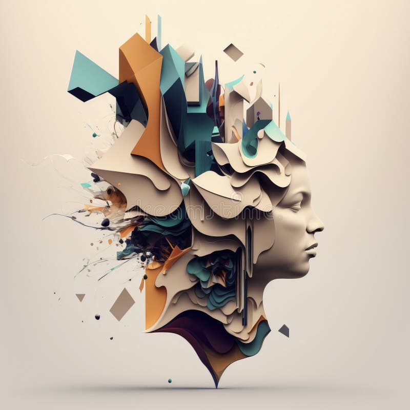 Creative Mind with a Layers of Coloured Thoughts Stock Illustration ...
