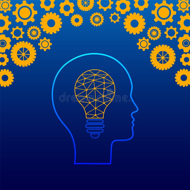 Creative Mind. Lightbulb Filled with Polygonal Connections Inside of ...