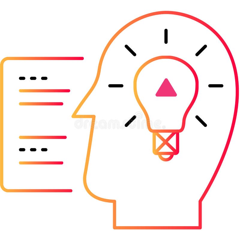 Creative Mind Outline Icon Flat Vector Head Stock Illustration ...