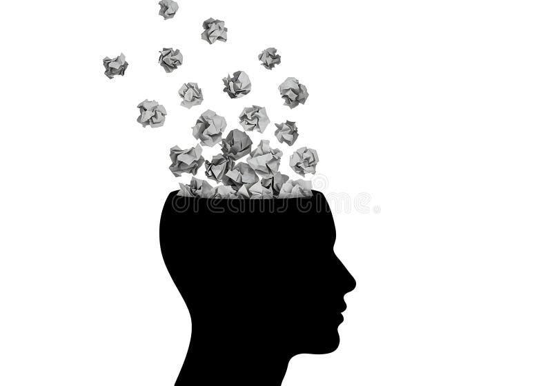 Creative Mind Overflowing with Ideas: a Silhouette of a Head Releasing ...
