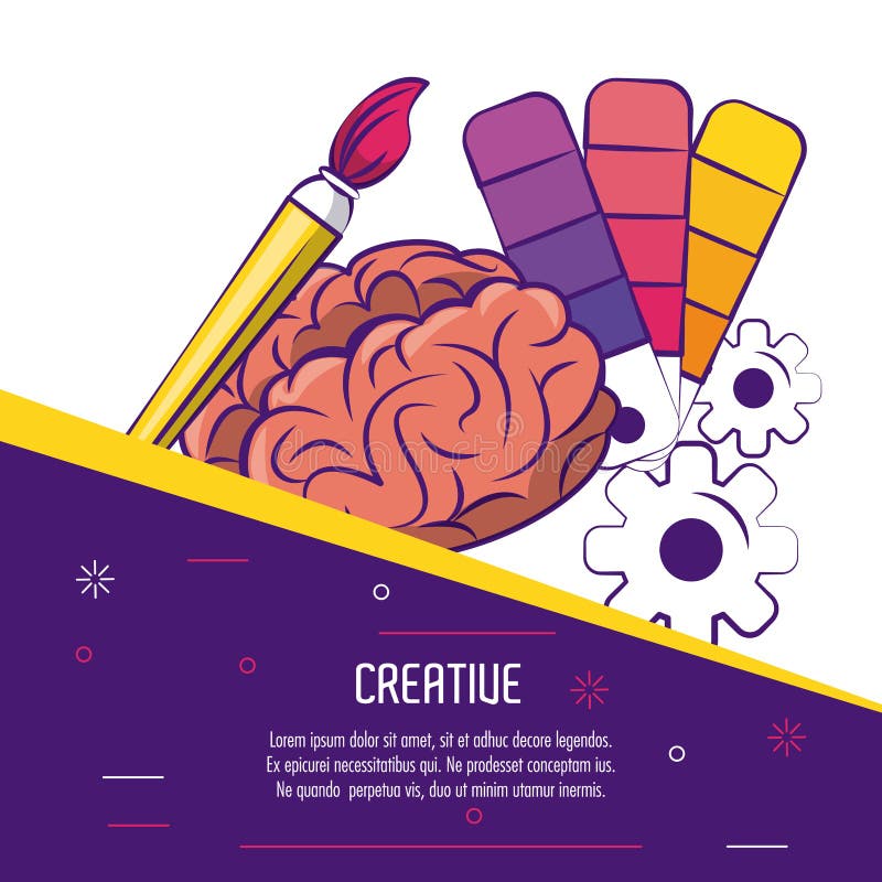 Creative mind poster stock vector. Illustration of mental - 123315303