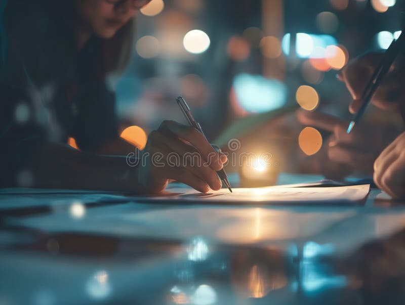 Creative Minds at Work: Late Night Brainstorming Stock Photo - Image of ...