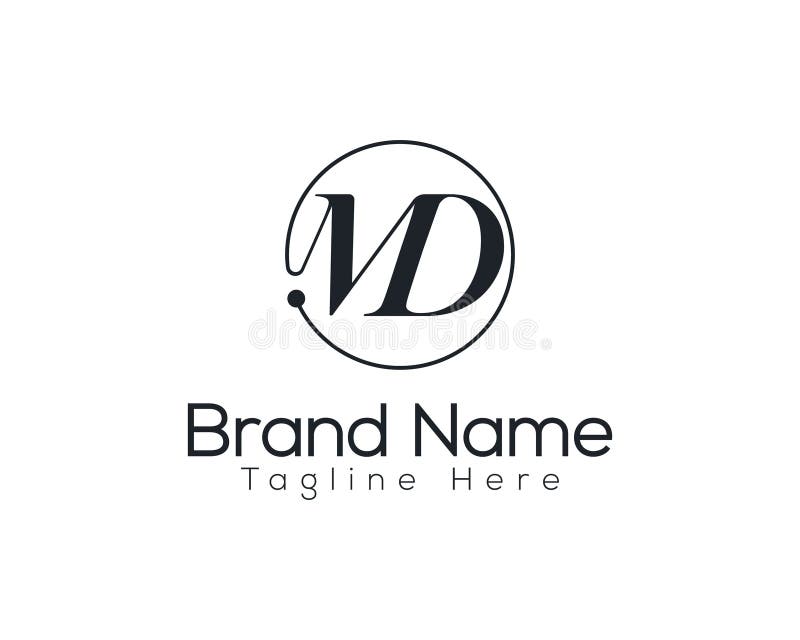 Creative and Minimal Elegant Circle with MD Letters Luxury Logo Design ...