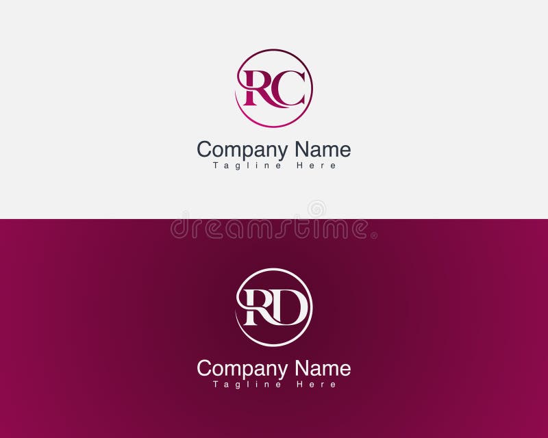 Creative and Minimal Elegant Circle with RC, RD Letters Logo Design ...