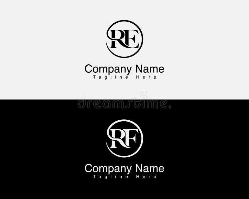 Creative and Minimal Elegant Circle with RE, RF Letters Logo Design ...