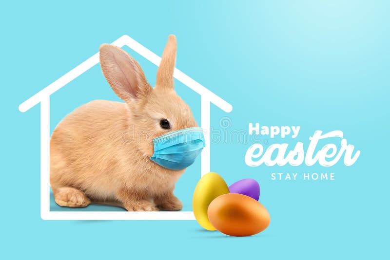 Creative Minimal Happy Easter Layout Colorful Eggs and the Text Message ...