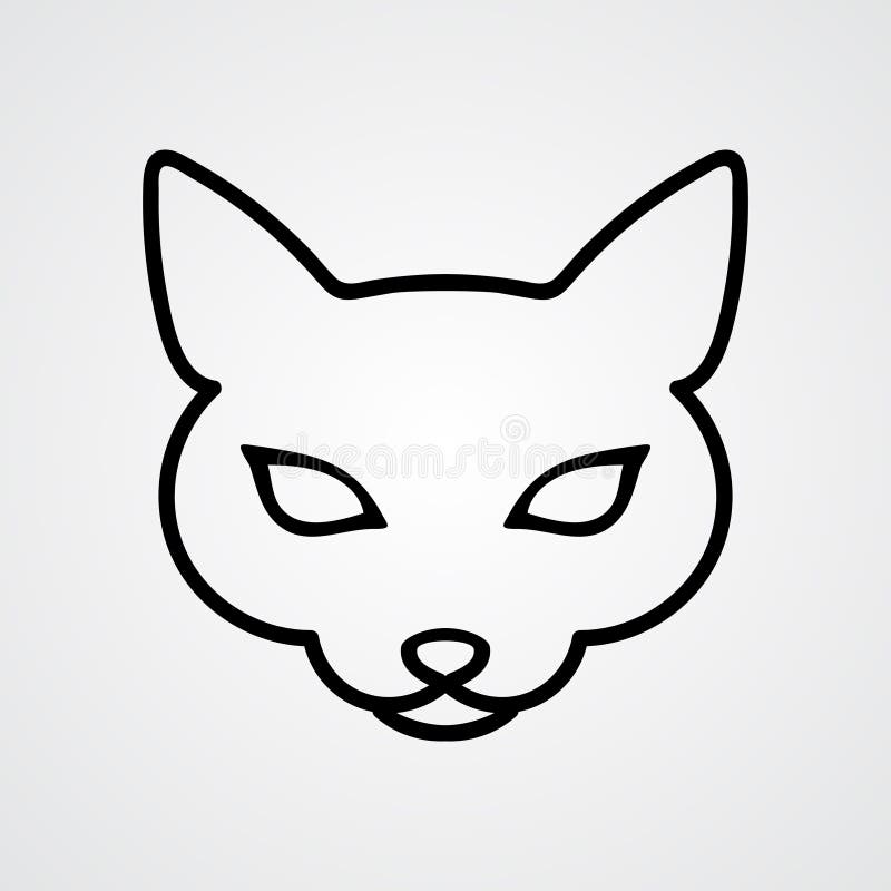 Creative Minimal Line Art Logo of Cat, Abstract Cat Logo Stock Vector ...