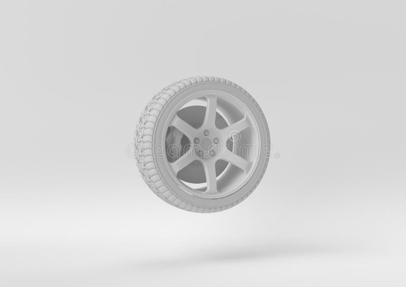 Creative Minimal Paper Idea. Concept White Wheel with White Background ...
