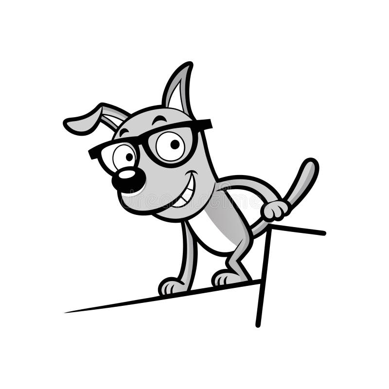 Creative Minimalist Climbing Dog Artwork Stock Illustration ...