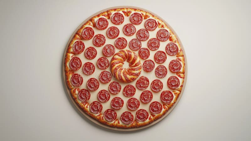 Creative Minimalist 3D Pepperoni Pizza Design Isolated Render Stock ...