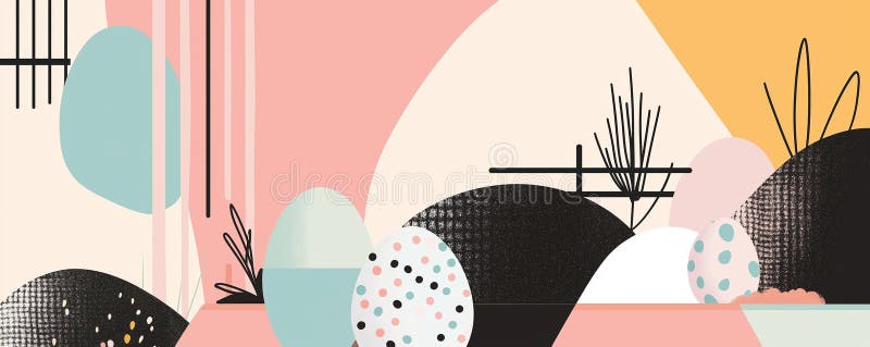 Creative Minimalist Easter Design Featuring Bold Shapes and Clean Lines ...