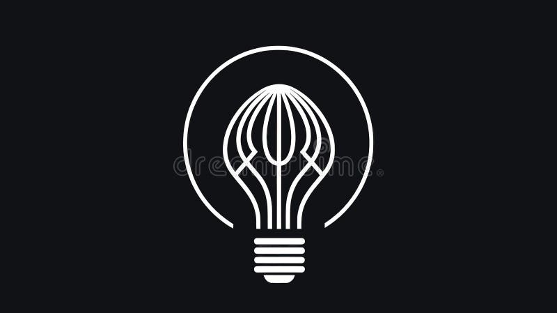Creative Minimalist Light Bulb Logo, Generative AI. Stock Illustration ...