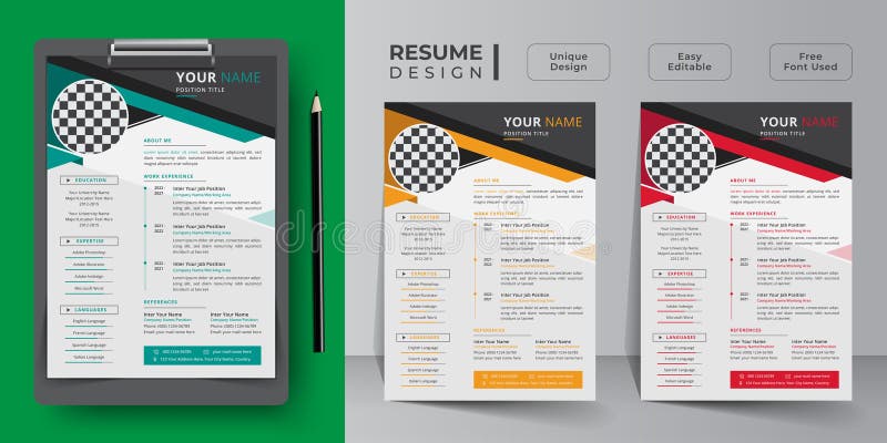 Creative and Minimalist Resume or Cv Template Design with Business Jobs ...