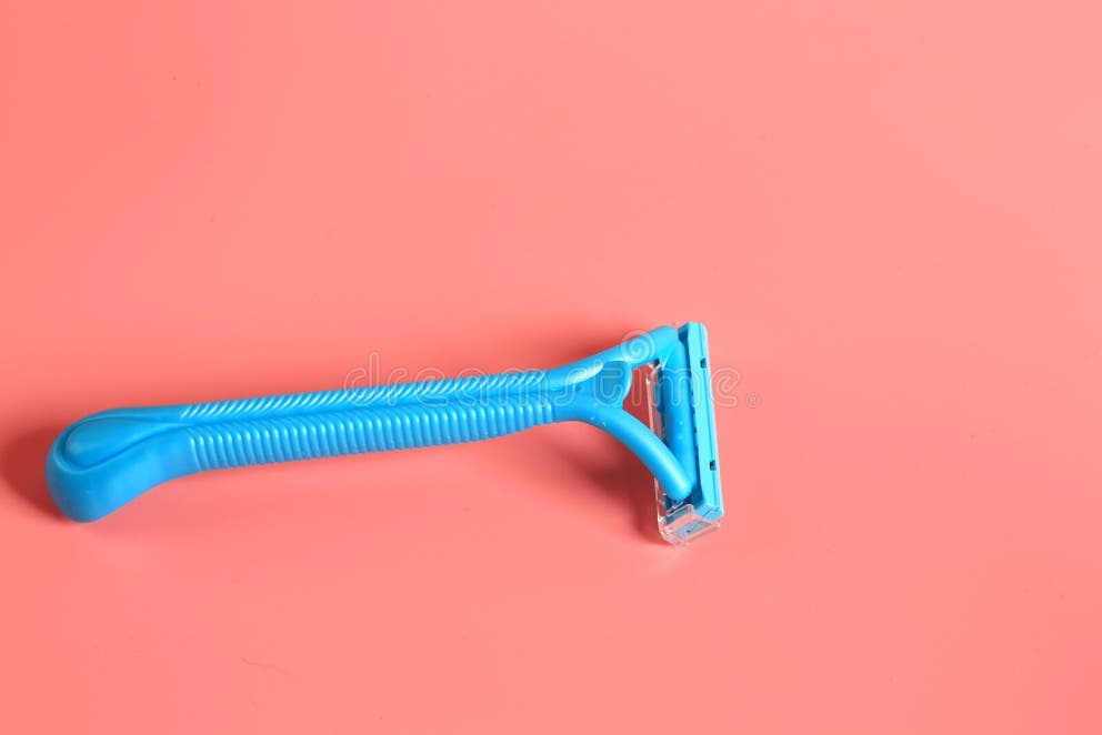 Creative Minimalist Style Razor on Pink Background Stock Image - Image ...