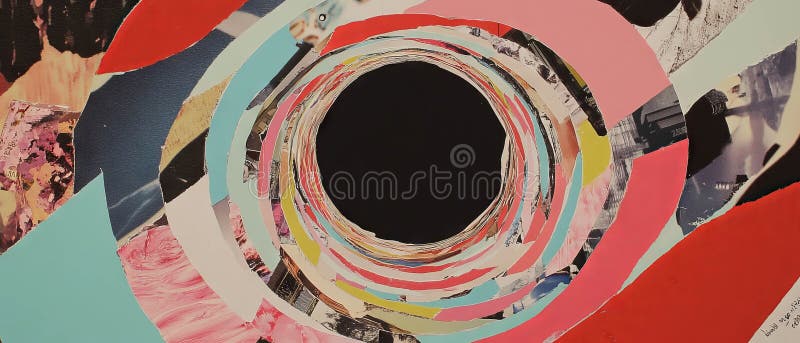 Creative Minimalistic Collage Showcasing Swirling Lines and Textures ...