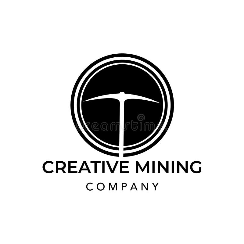 Creative Mining Logo Minimalist Design Vintage Illustration Stock ...