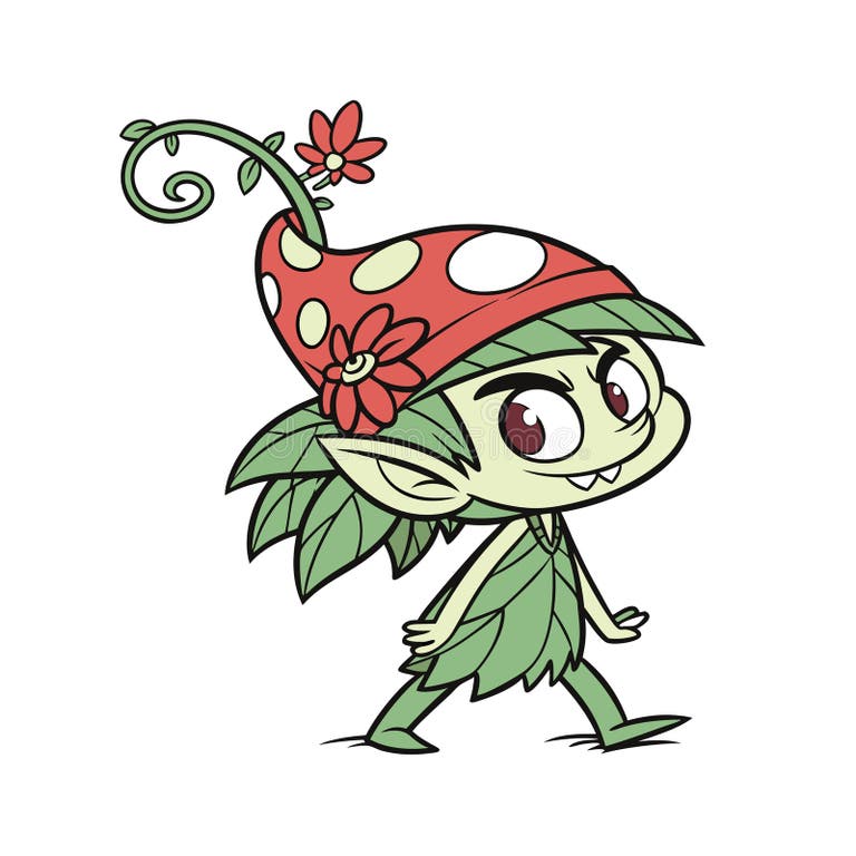 Creative Mischievous Forest Sprite Character Stock Vector ...