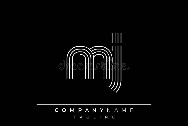 Creative MJ Lines Letter Logo Design Stock Vector - Illustration of ...