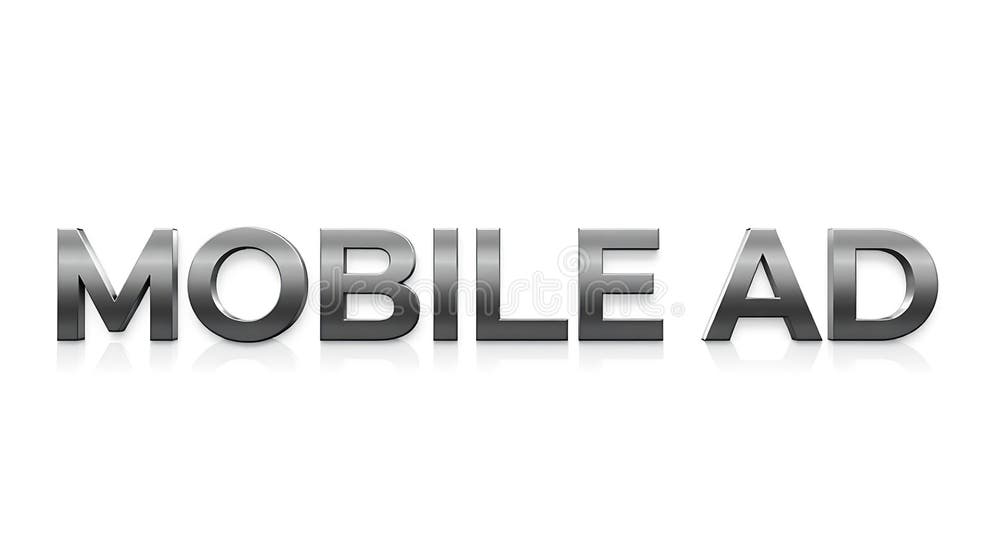 Creative Mobile Ad Design Featuring Bold Metallic Text on a Plain ...